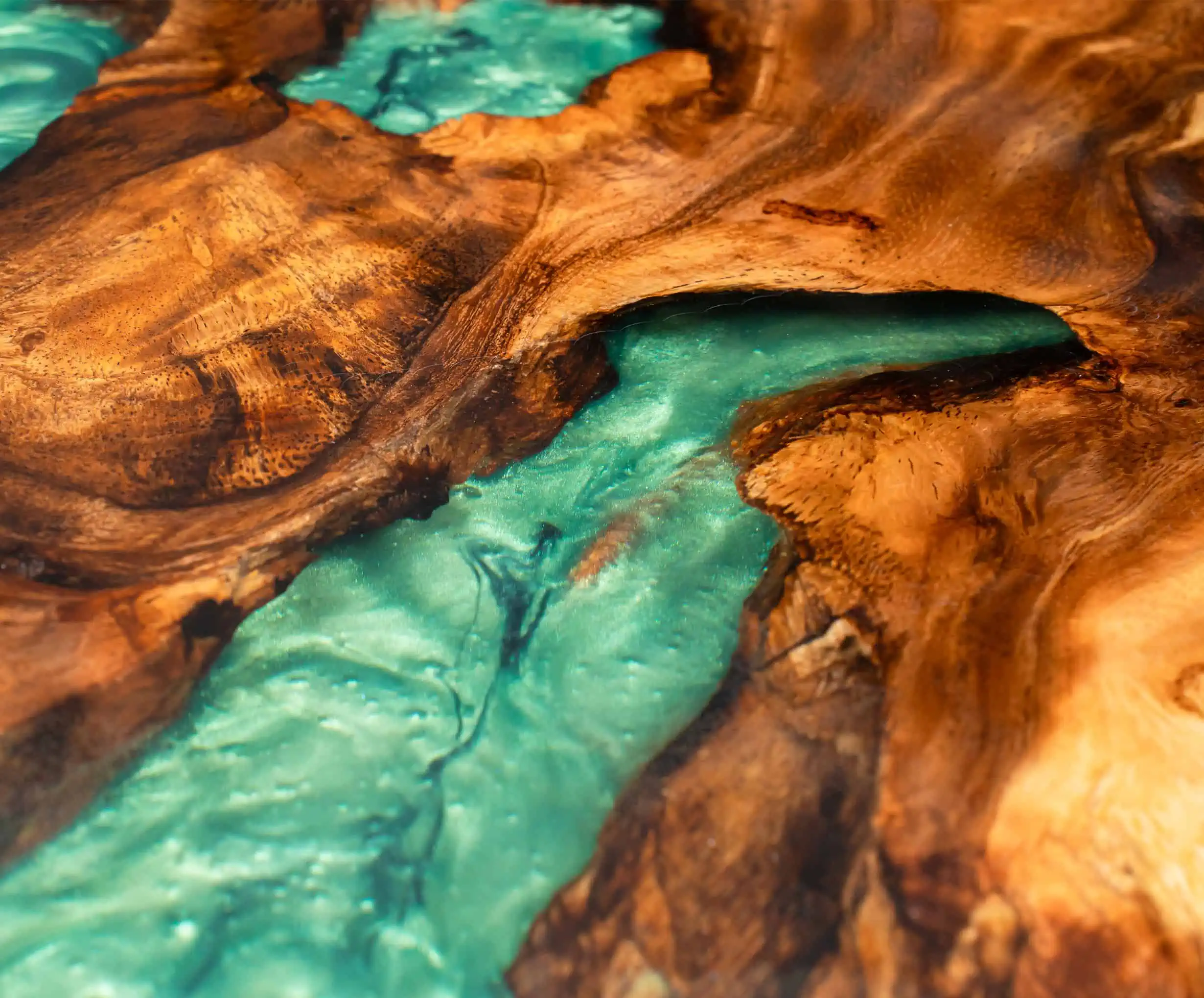 Epoxy Sofabord - Goldenjade 90cm - Unika Design