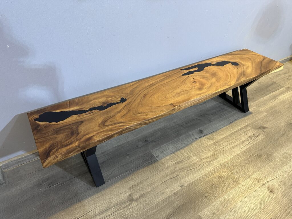 Epoxy Bænk - 2D Sort Epoxy 200x40cm 2 - Unika Design